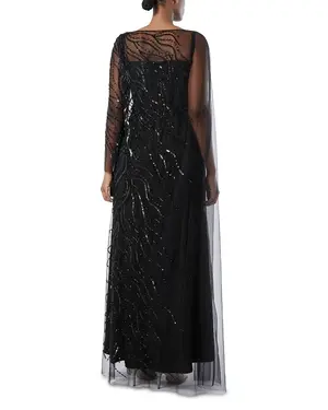 Marina Rinaldi Beaded Embroidered Tulle Dress