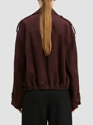 Derek Lam 10 Crosby Jane Suede Double-breasted Blouson Jacket