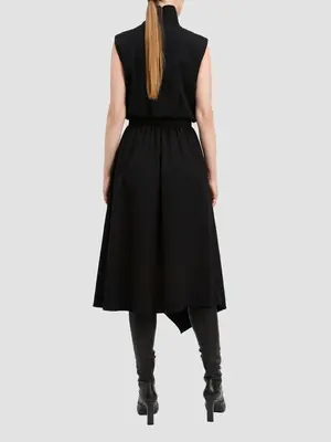 Derek Lam 10 Crosby Debbie Asymmetric Stretch-cotton Funnel-neck Midi-dress