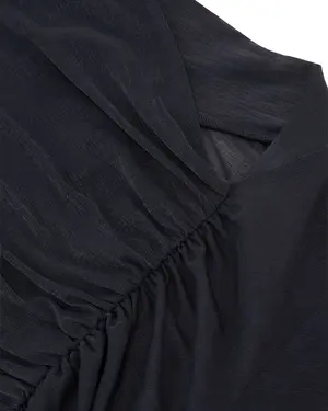 REISS Robyn Asymmetric Ruched Top - Navy