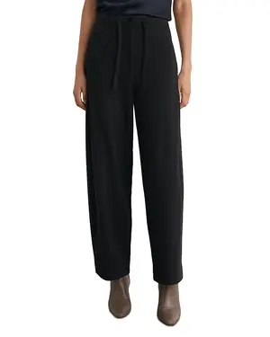 REISS Leoni Cotton Blend Barrel-leg Pants - Black