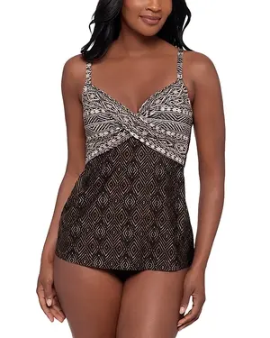 Miraclesuit Lavrian Myrra Tankini Top - Black/multi