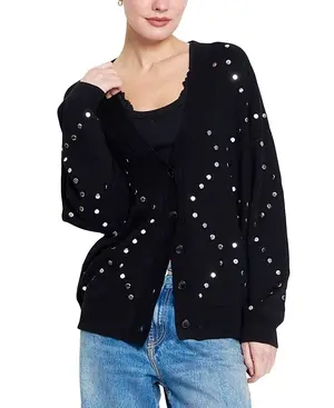 Central Park West Felix Long Studded Cardigan