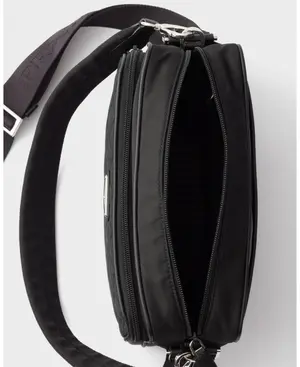 Prada Re-nylon And Leather Shoulder Bag - Black