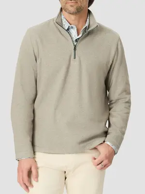 Robert Graham Draycott Quarter-zip Shirt - Sage
