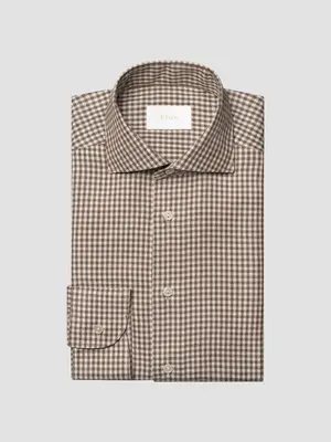 Eton Gingham Cotton-blend Button-front Shirt