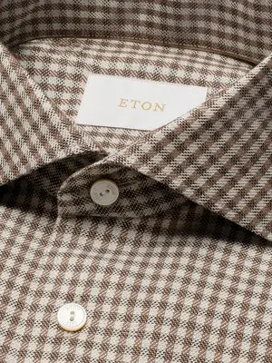 Eton Gingham Cotton-blend Button-front Shirt