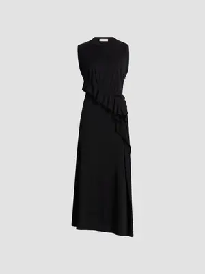 Ulla Johnson Jeune Ruffled Cotton Midi-dress - Noir