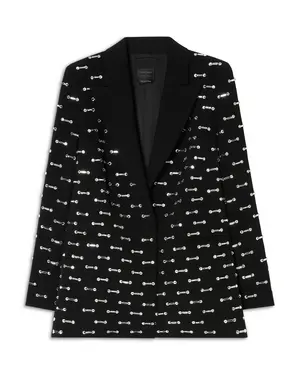 Marina Rinaldi Geometric Rhinestone Blazer