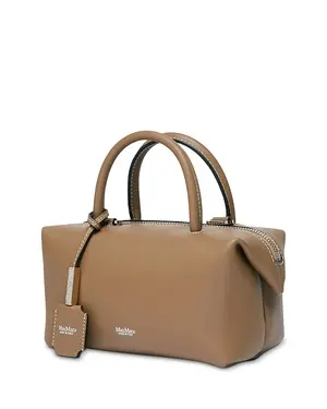 Max Mara Small Leather Bowler Bag - Mud