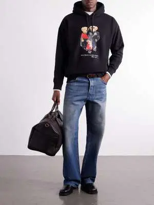 Polo Ralph Lauren Polo Bear Printed Cotton-blend Jersey Hoodie