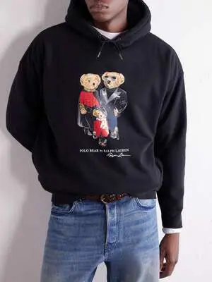 Polo Ralph Lauren Polo Bear Printed Cotton-blend Jersey Hoodie
