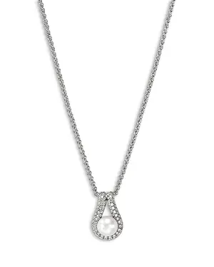 John Hardy Sterling Surf Cultured Freshwater Pearl & Diamond Pendant Necklace - Silver