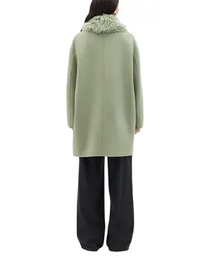 Another Tomorrow Fur Collar Balmacaan