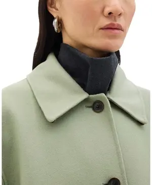 Another Tomorrow Fur Collar Balmacaan