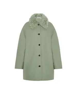 Another Tomorrow Fur Collar Balmacaan