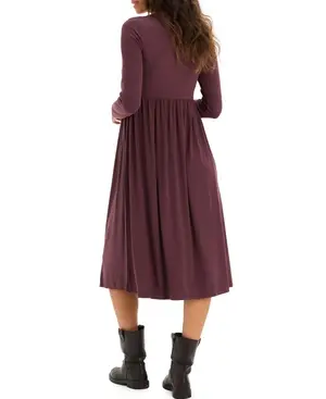 Hatch Collection The Softest Rib Nursing Dress - Prune