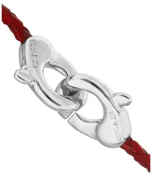 UNODE50 Red Leather Strap With Interlocking Carabiner Detail