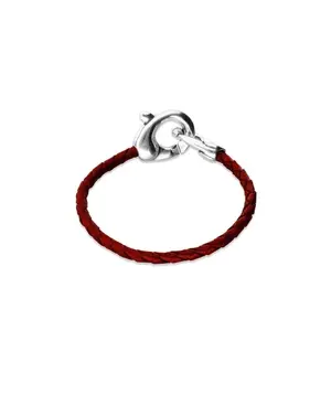 UNODE50 Red Leather Strap With Interlocking Carabiner Detail