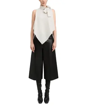 Derek Lam 10 Crosby Alva Cotton Blend High Neck Asymmetric Top