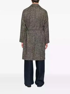 Tagliatore Herringbone-pattern Belted Coat