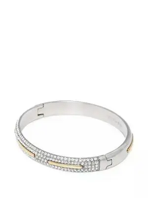 TRUSSARDI Crystal-embellished Two-tone Bangle Bracelet - Silver