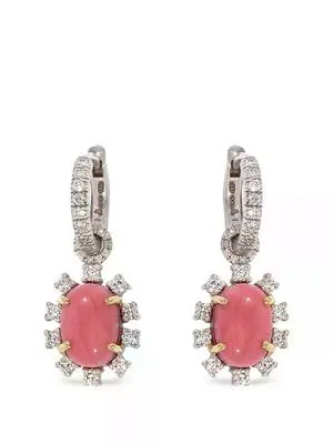 Irene Neuwirth Conch Pearl And Diamond Huggie Earrings