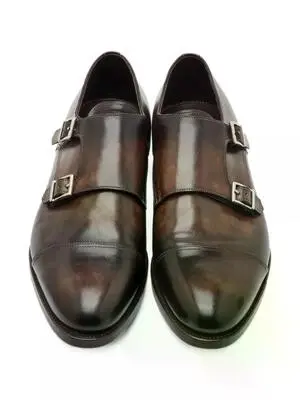 Santoni Double-strap Leather Monk Shoes