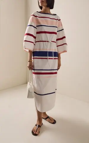 Rosie Assoulin Ribbon Caftan Cotton Poplin Dress