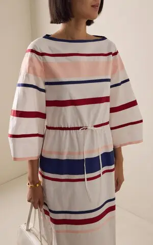 Rosie Assoulin Ribbon Caftan Cotton Poplin Dress