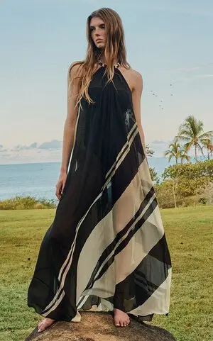 Johanna Ortiz Tactile Winds Chiffon Maxi Dress