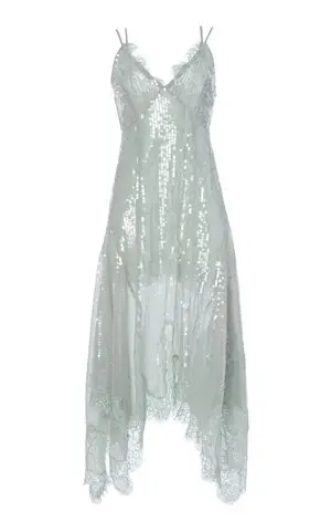 Monse High-low Sequined Midi Dress - Green