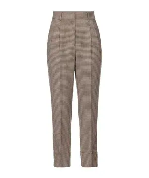 Brunello Cucinelli Plaid Wool Trousers - Nude