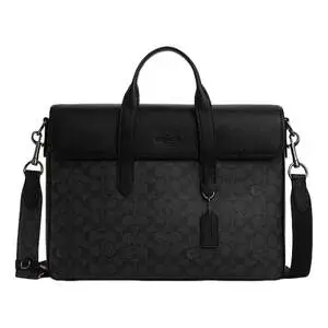COACH Sullivan Portfolio Brief In Signature Canvas - Black
