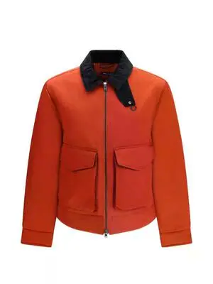 Fred Perry Corduroy-collar Logo-embroidered Military Jacket - Red