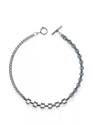KONPLOTT Free Spirit Crystal-embellished Beaded Necklace - Silver