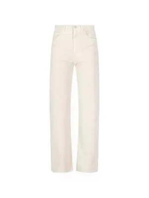 SLOWEAR Corduroy Straight-leg Trousers - White