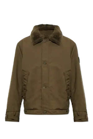 Stone Island Insulated Jacket With Faux Fur Collar