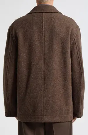 LEMAIRE Short Double Breasted Wool & Alpaca Coat