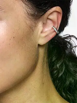 MARIA BLACK Curvo Pave Ear Cuff - Silver