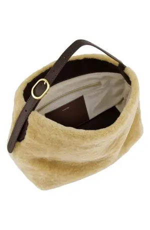 Vince Vivian Small Genuine Shearling Hobo Bag - Cream