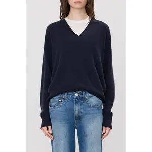 Eterne Marcel V-neck Cashmere Blend Sweater - Midnight