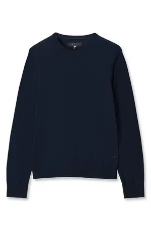 Rag & Bone 365 Merino Wool Crewneck Sweater - Navy