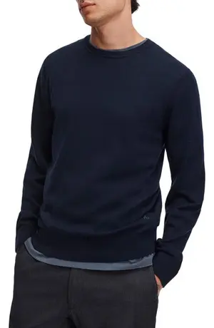 Rag & Bone 365 Merino Wool Crewneck Sweater - Navy
