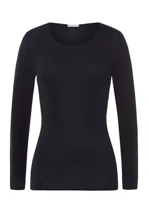 Hanro Cotton Seamless Cotton Knit Top - Black
