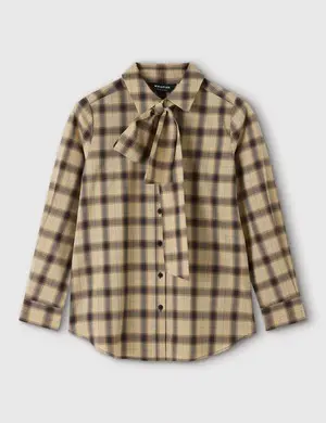 Whistles Detachable Scarf Check Shirt