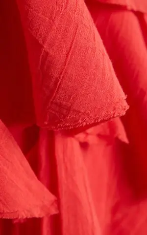 DIOTIMA Ruffled Cotton Maxi Handkerchief Dress