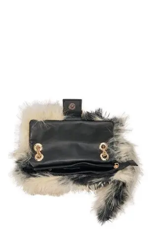 AZALEA WANG Tailspin Faux Fur Handbag - Beige Multi