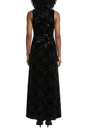 Alex Evenings Sleeveless Sequin Velvet Dress