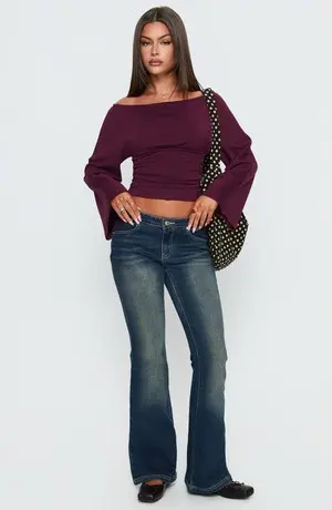 Princess Polly Anastasie Off The Shoulder Long Sleeve Top